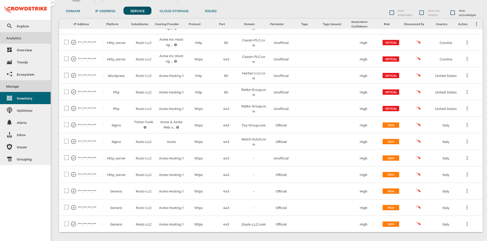 Falcon Surface: 外部攻撃対象領域管理 (EASM) | クラウドストライク